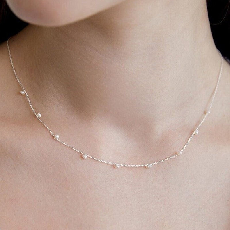 Minimalist Pearl Necklace - Etsy