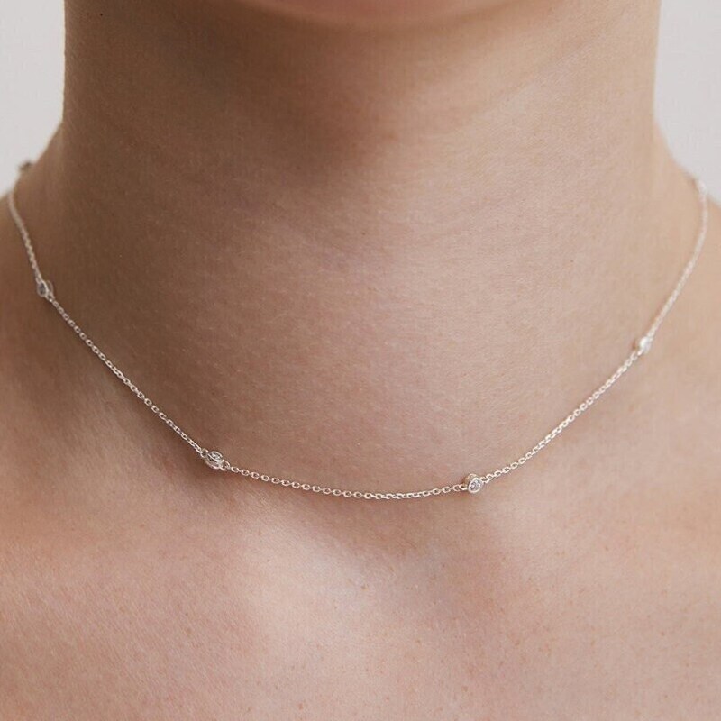 Dainty Silver Necklace - Etsy