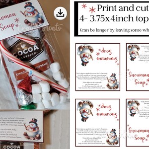 3 Types of DIY Snowman Soup Printable, Bag Topper, Holiday Treat Bag ...