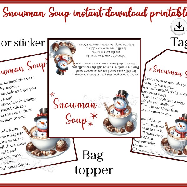Snowman Soup - Etsy