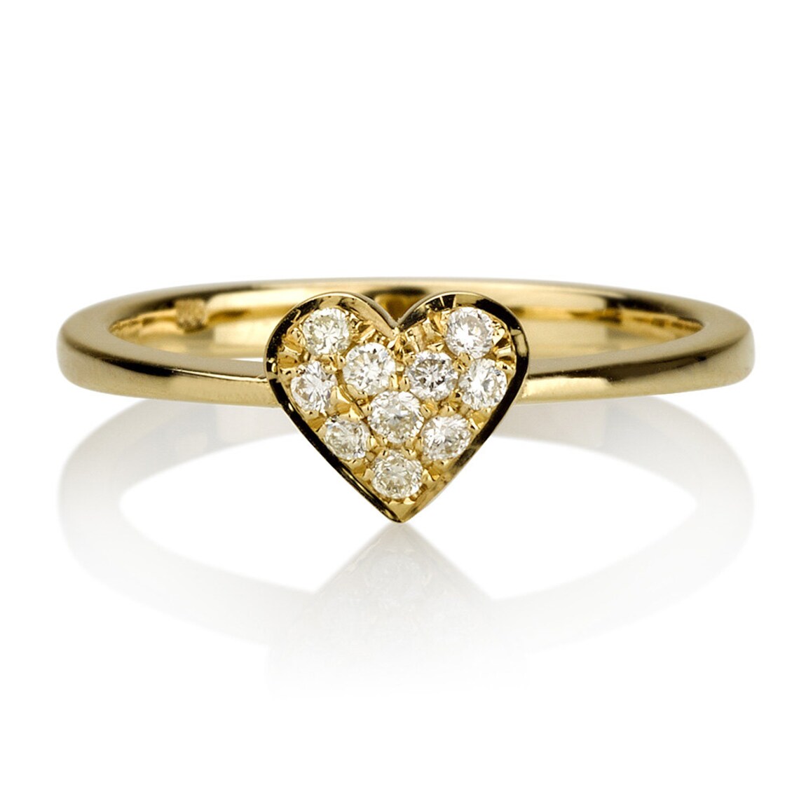 Heart Pave Diamond Ring - Etsy