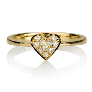 Heart Pave Diamond Ring - Etsy