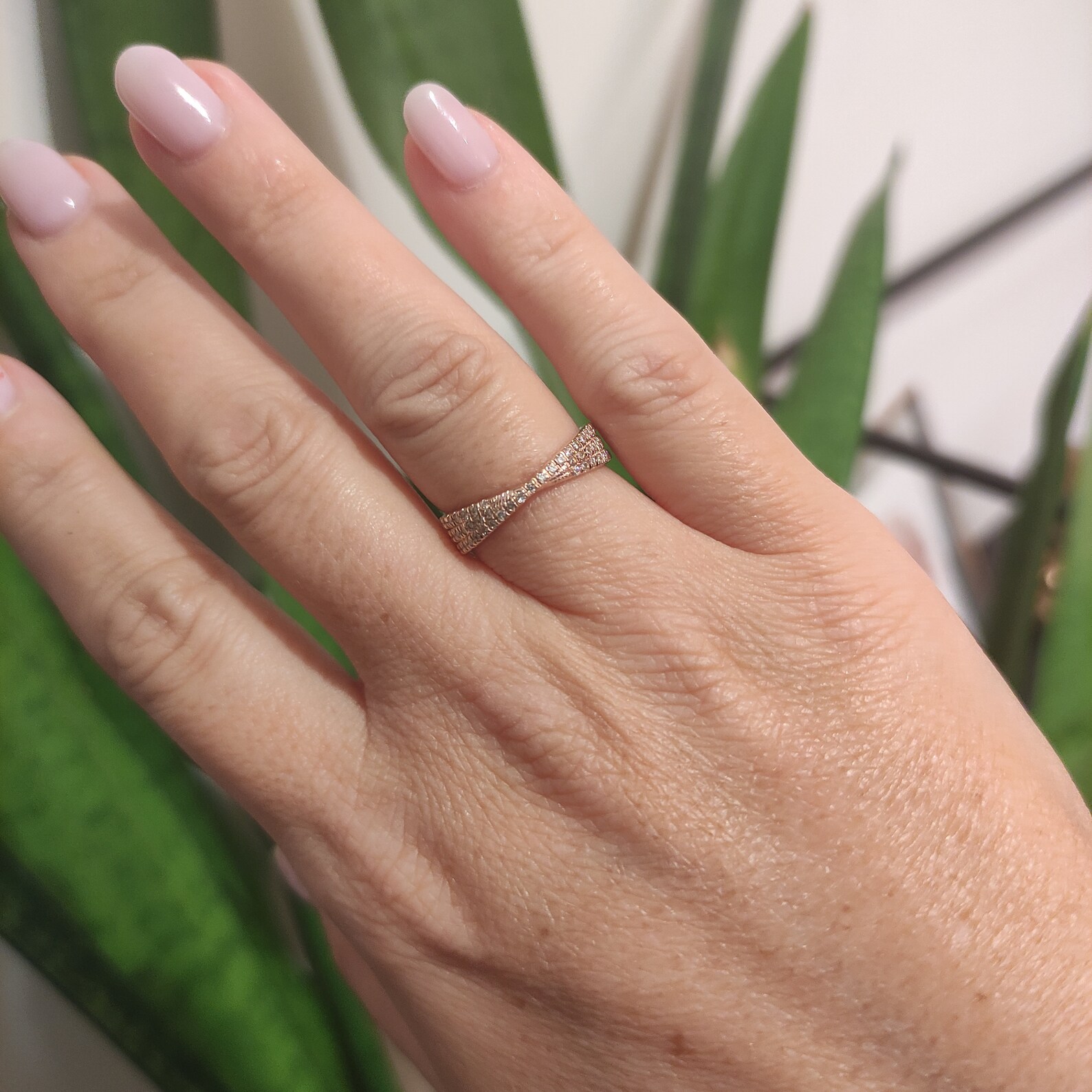 Crossover Pave Diamond Ring - Etsy