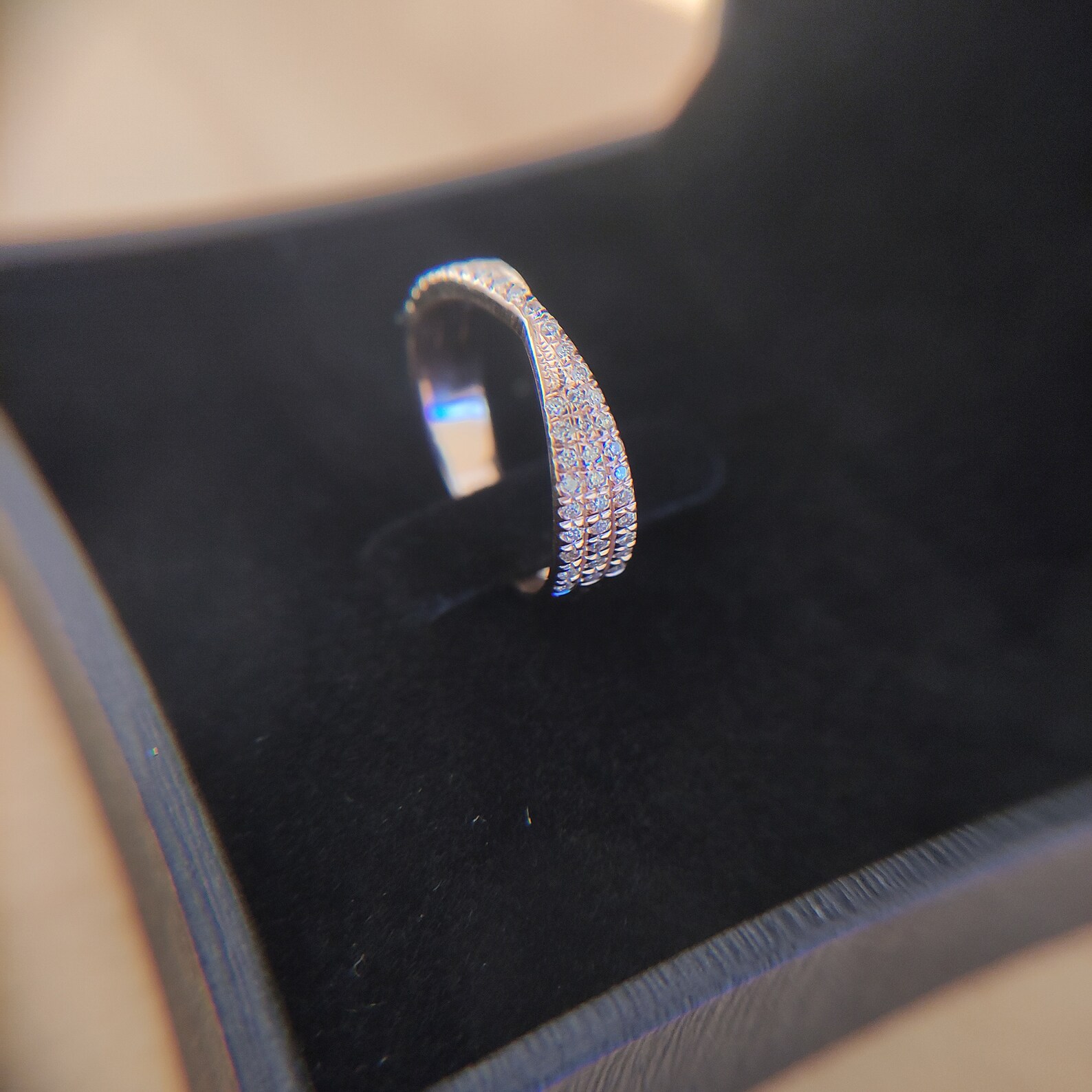 Crossover Pave Diamond Ring - Etsy