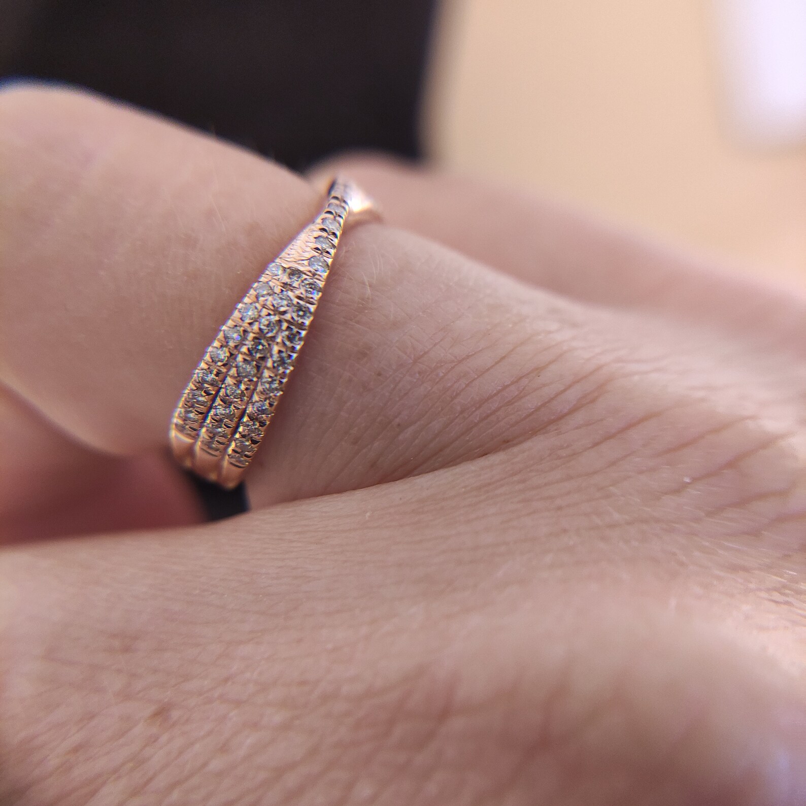 Crossover Pave Diamond Ring - Etsy