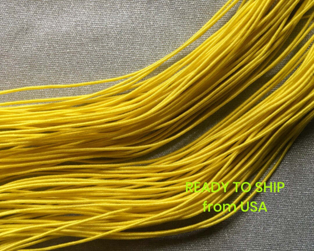 Cordón elástico redondo recubierto de nailon de 0,8 a 1 mm amarillo ...