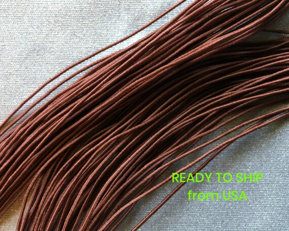 0.8-1mm Nylon Coated Round Elastic Stretch String/Cord Brown | Etsy