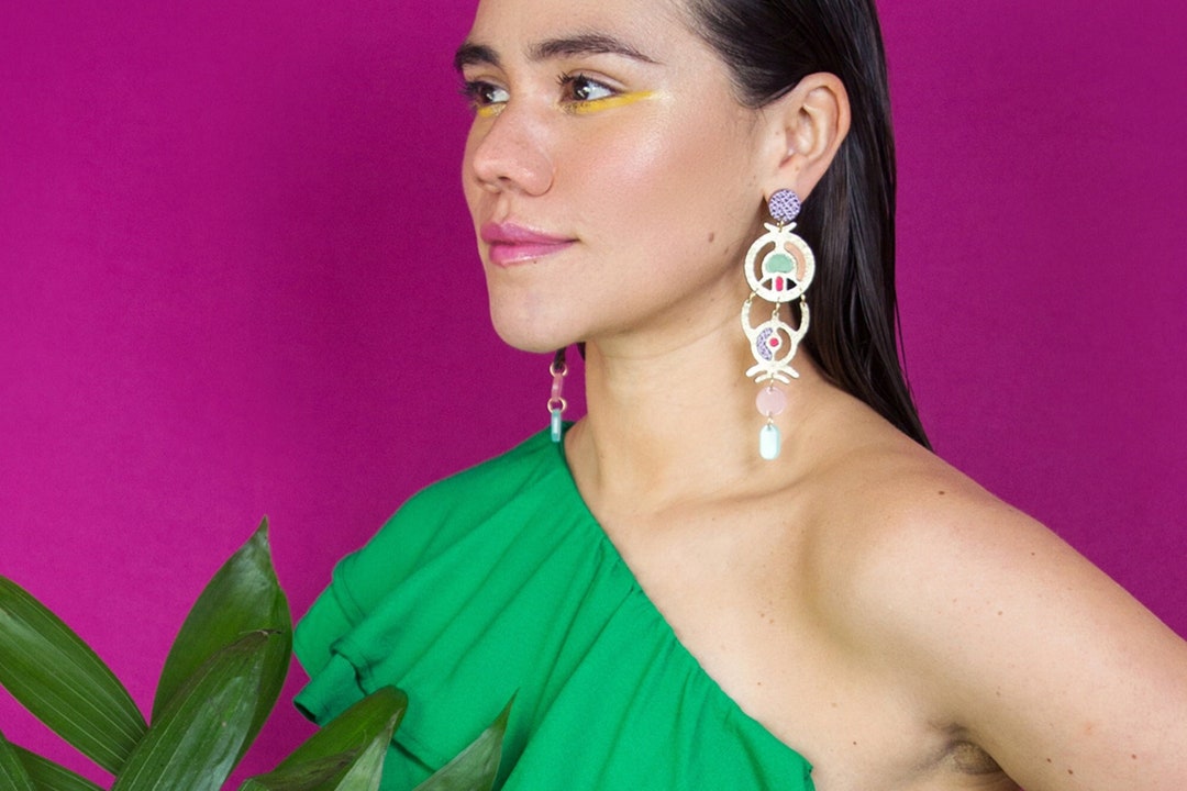Point&line Statement Earrings, Funky Earrings, Acrylic Jewelry, Maxi ...