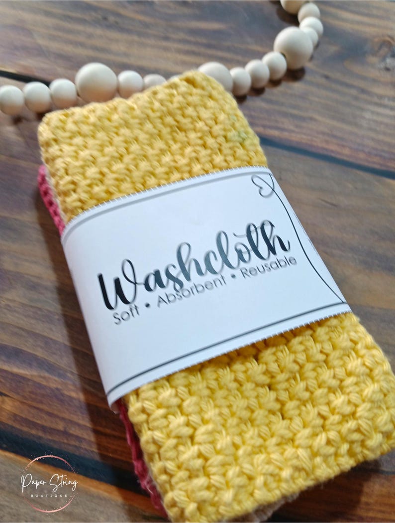 Printable Dishcloth Labels | Wrap Labels | Crochet Knit Branding Tags ...