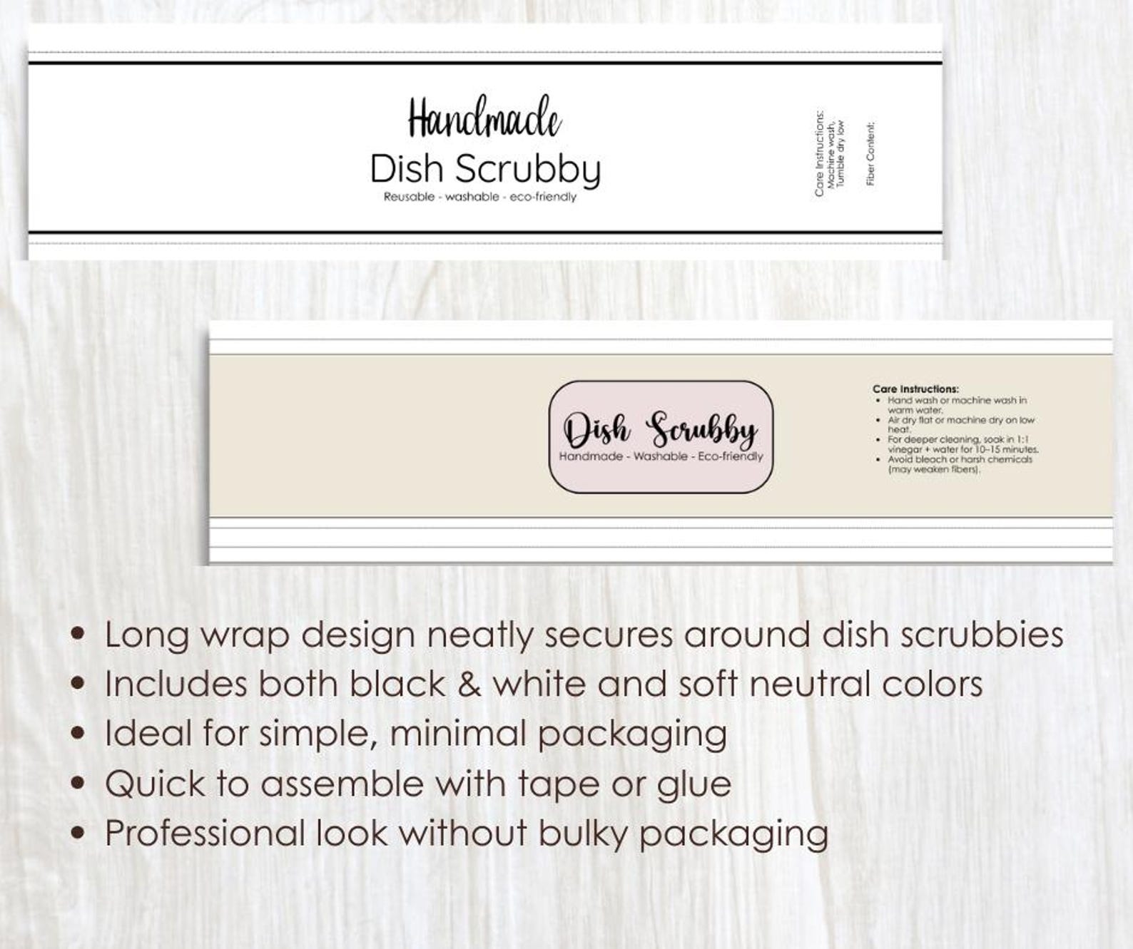 Printable Dish Scrubby Labels | Crochet and Knit Scrubby Packaging ...