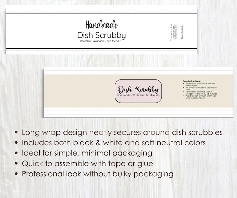 Printable Dish Scrubby Labels | Crochet and Knit Scrubby Packaging ...