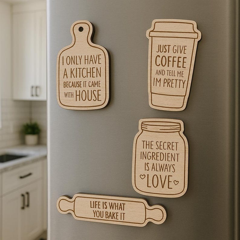 Kitchen Quote Magnets Set – Funny Fridge Magnets – Coffee, Baking, Love ...