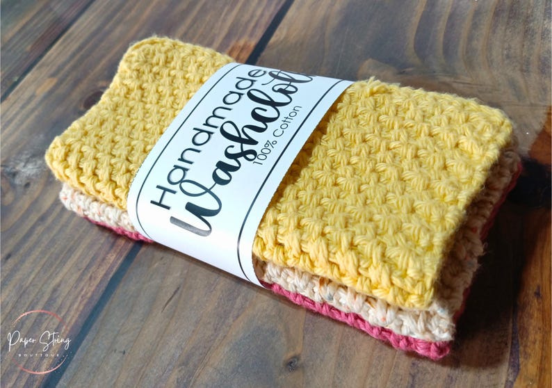 Printable Dishcloth Labels | Wrap Labels | Crochet Knit Branding Tags ...