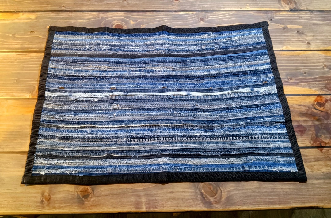 Upcycled Denim Rug Handcrafted From Recycled Blue Jeans - Etsy