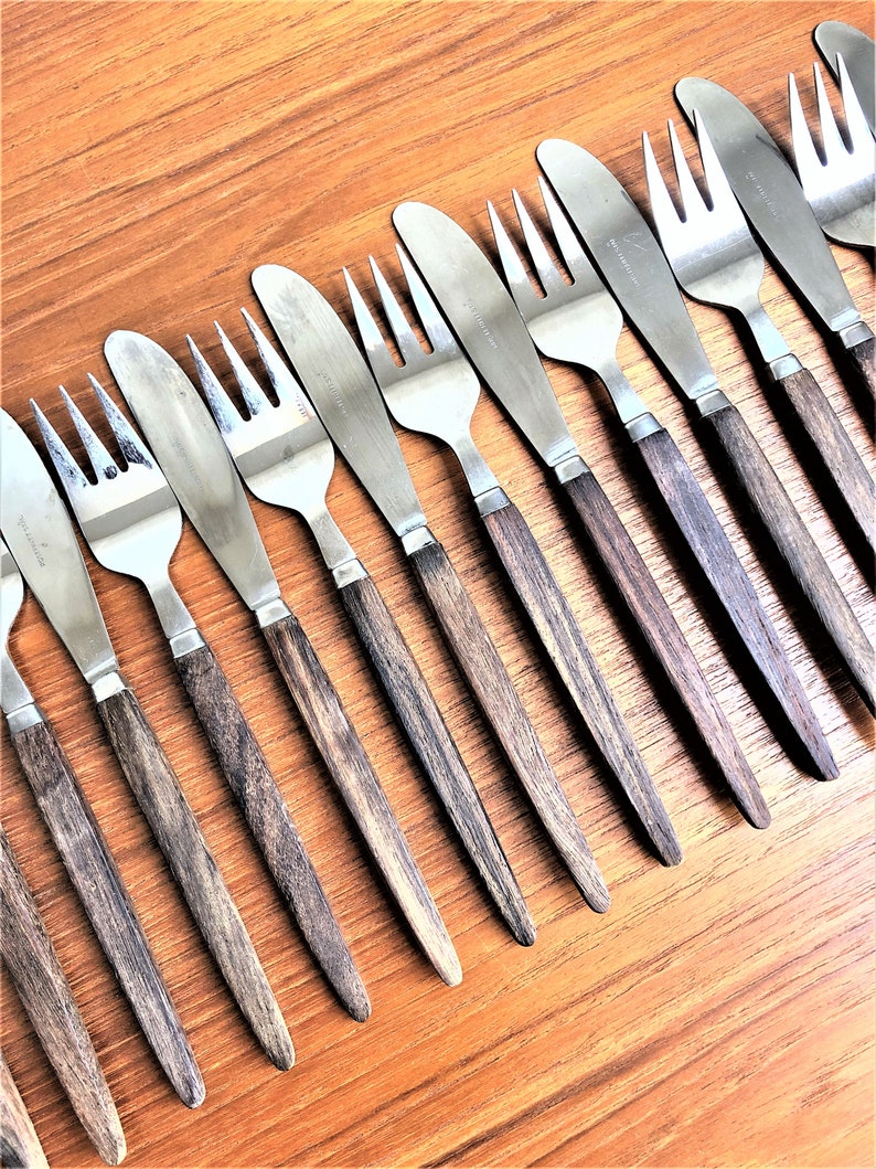 ONE Set of Mid Century Modern Wooden Teak Utensil Dinner Knife - Etsy