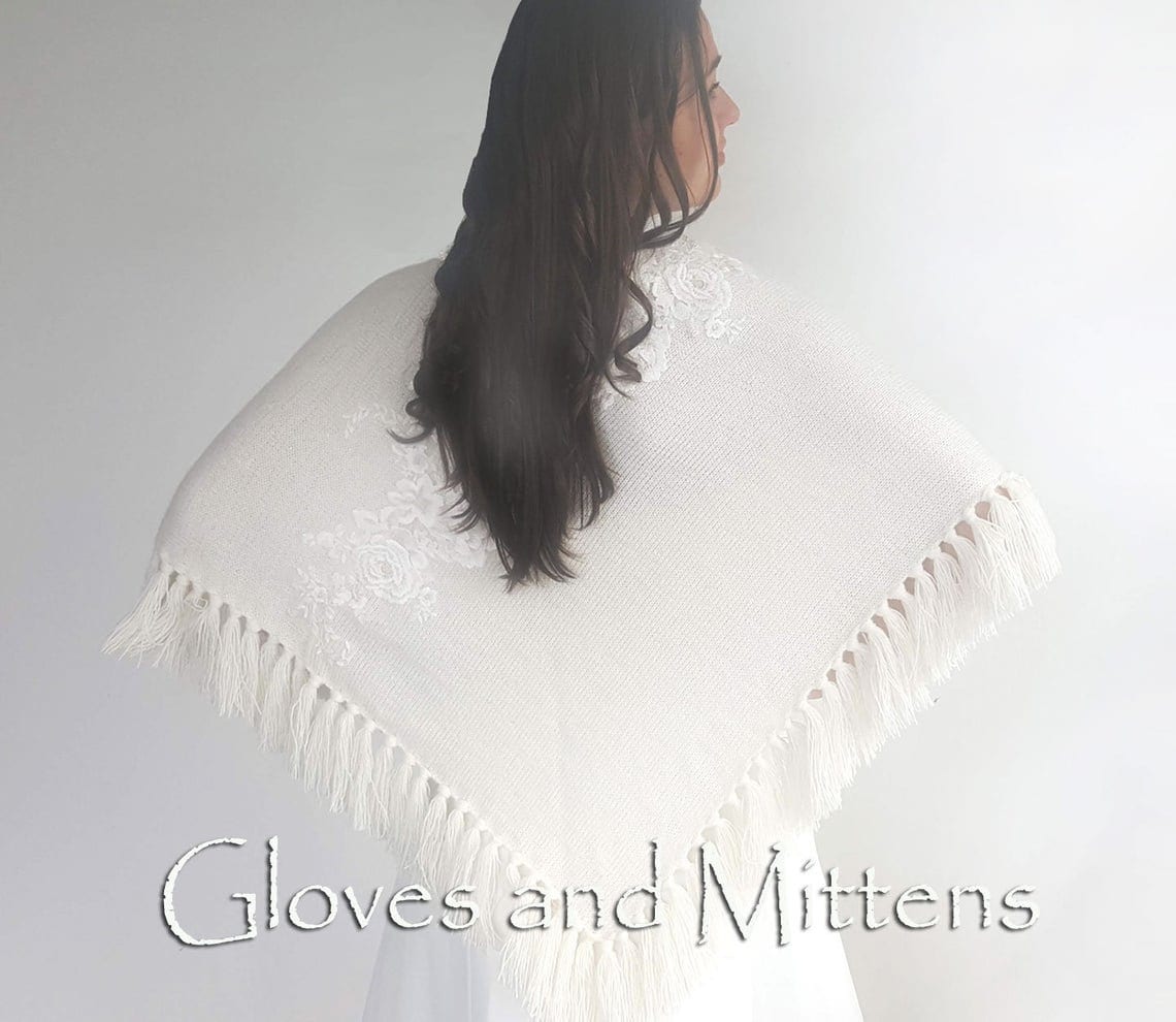 Ivory Bridal Poncho Wedding Poncho Wool Poncho Knitted | Etsy