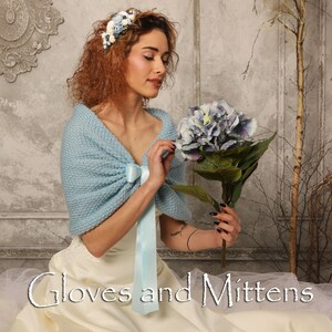 Powder Blue Bridesmaid Shawl, Dusty Blue Wedding Wrap, Bridal Shoulder ...