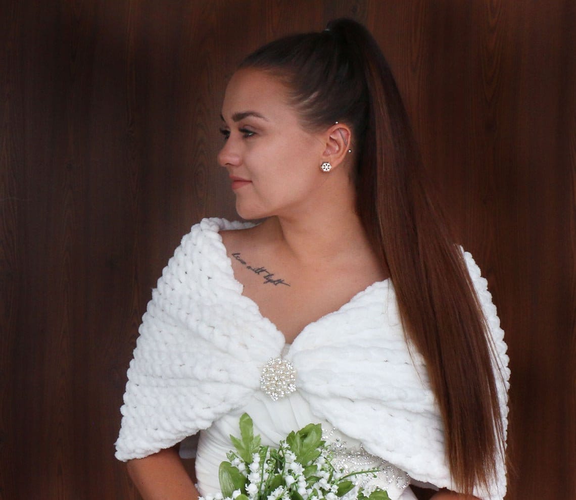 White or Ivory Wedding Wrap Bridal Shawl Bridal Cover up - Etsy