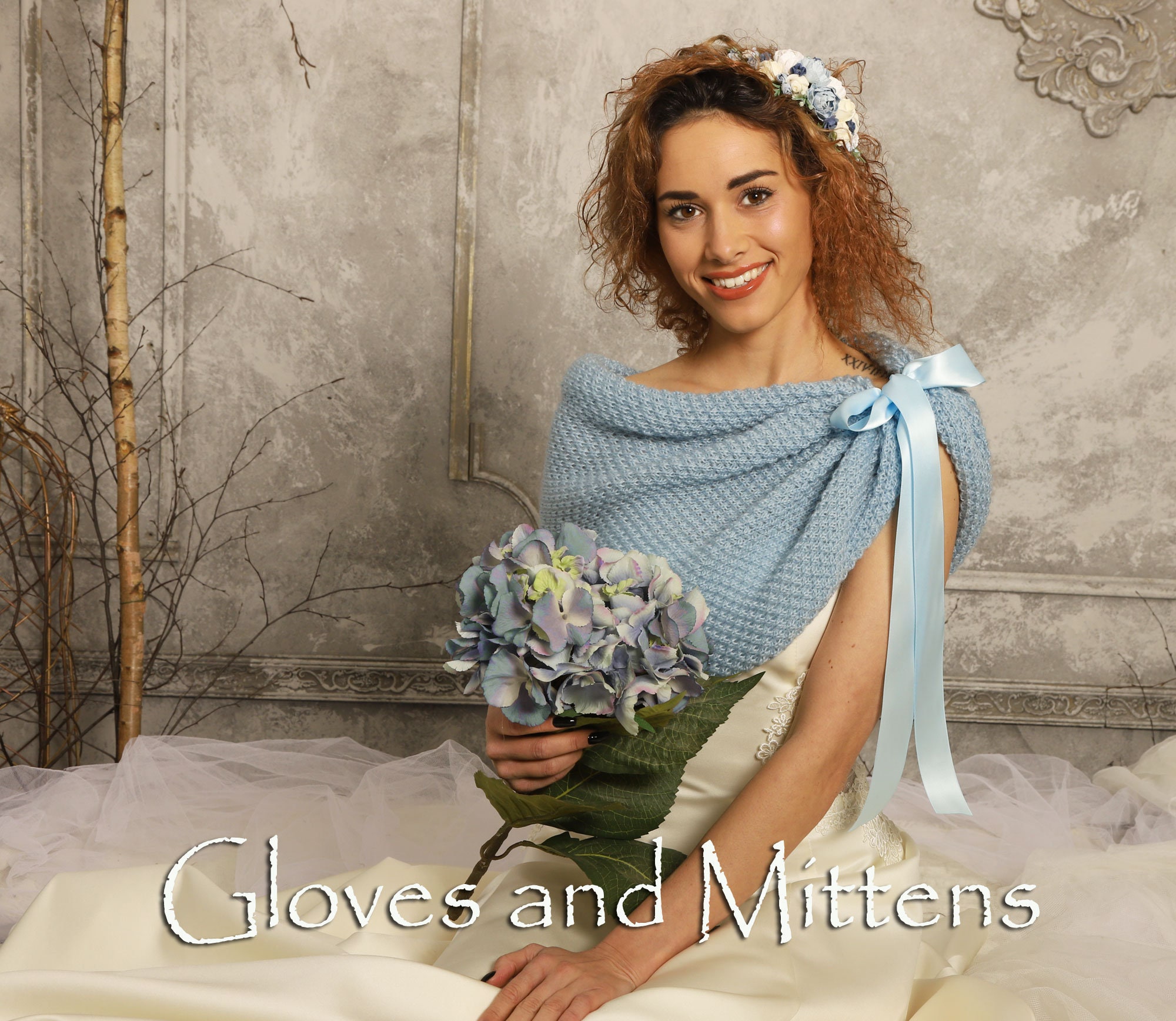 Powder Blue Bridesmaid Shawl Dusty Blue Wedding Wrap Bridal | Etsy