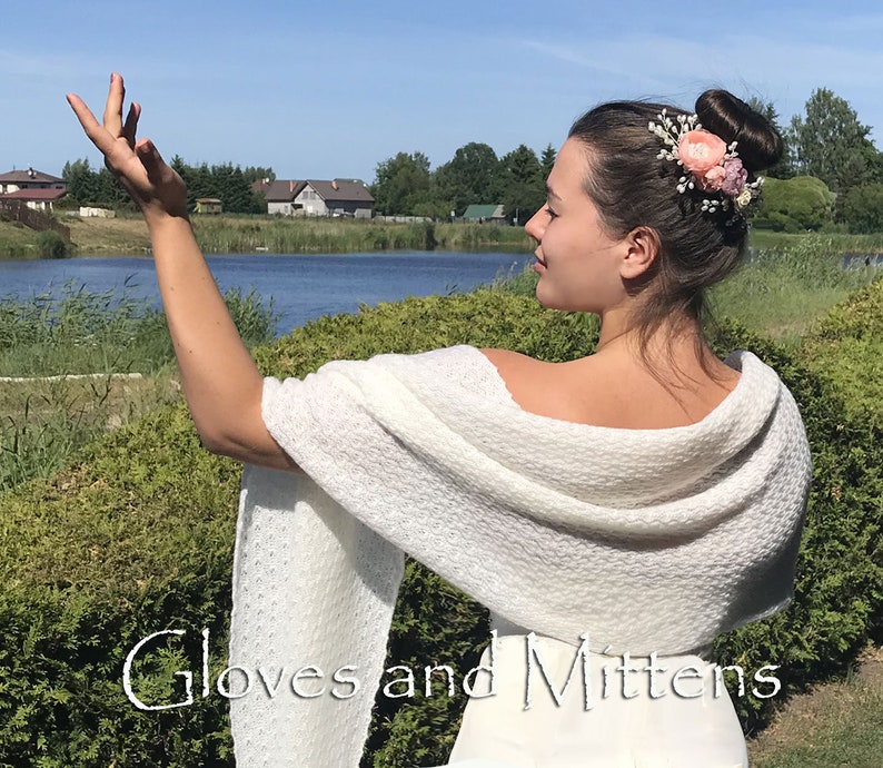 CUSTOM COLOR Wedding Wrap White or Ivory Bridal Shawl | Etsy