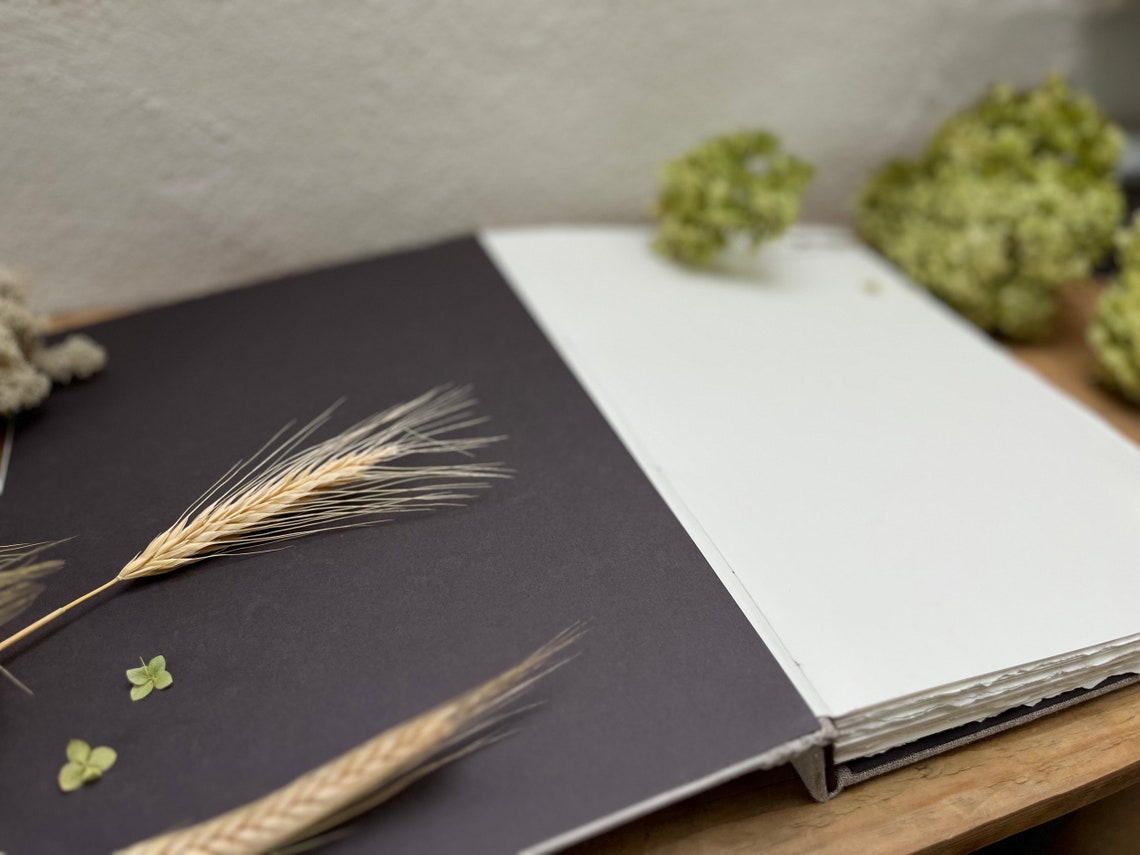 Personalized Linen Photo Album/guestbook/photo Book "magic Meadow ...