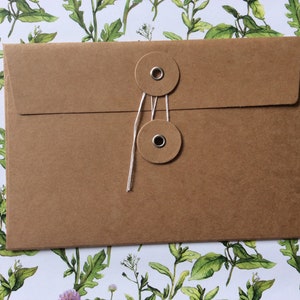 5x Brown Kraft Button String Tie Envelopes C6 Size | Junk Journal ...