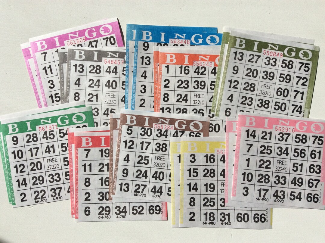 20x Paper Bingo Sheets Mixed Colours | Junk Journal | Scrapbook | Card ...