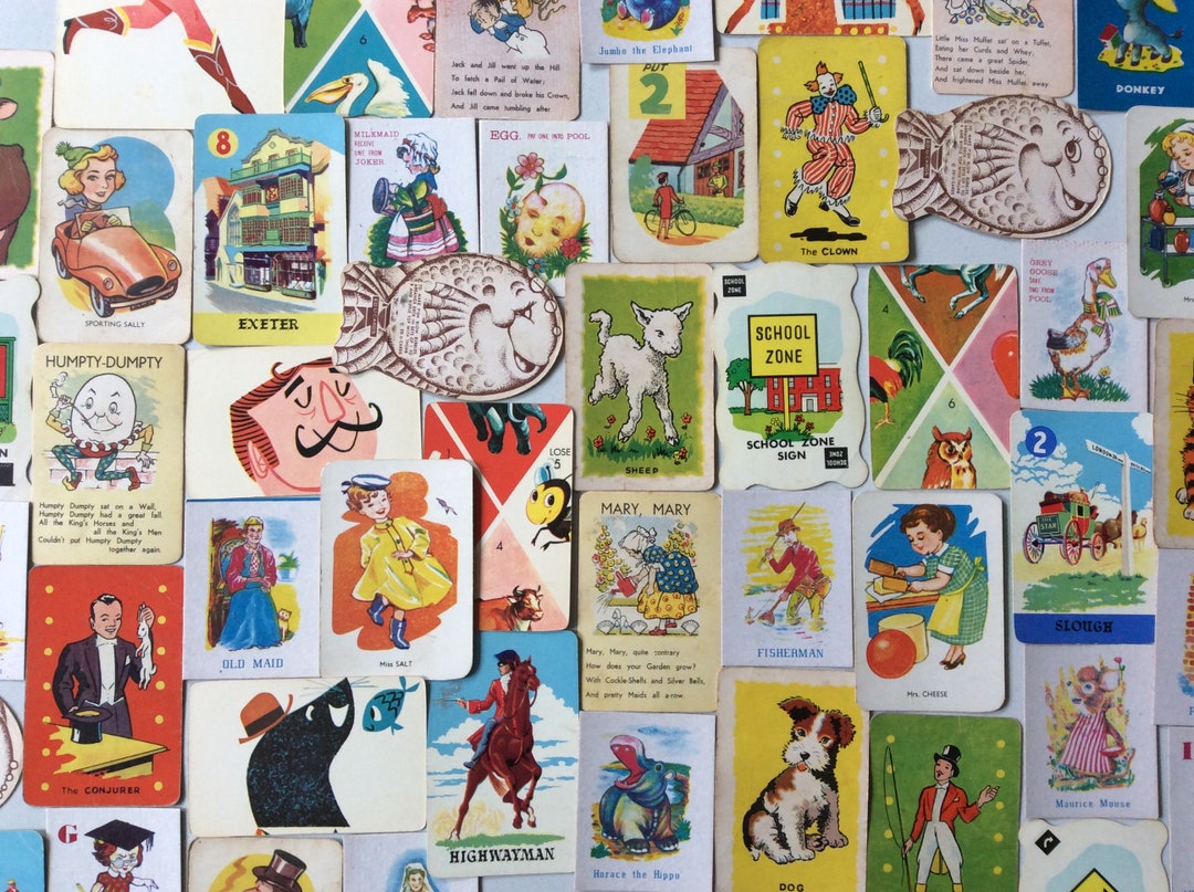 15x Mixed Vintage Children's Game Card Pack | Junk Journal | Scrapbook ...