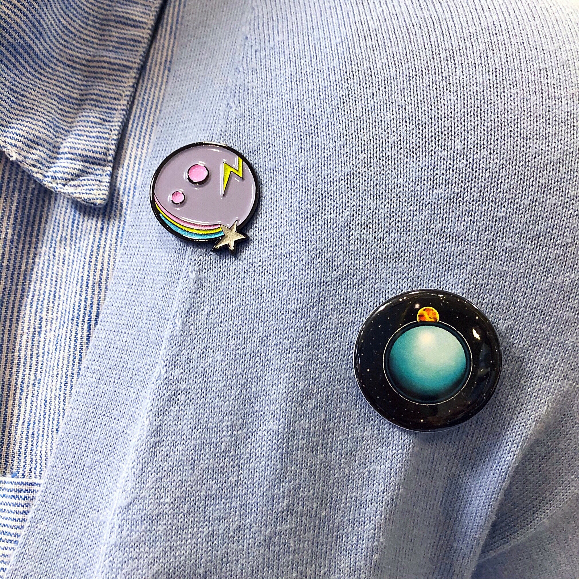 Uranus Badge Pin Eco Friendly Novelty-nasa Gift for Him-space Pin Back ...