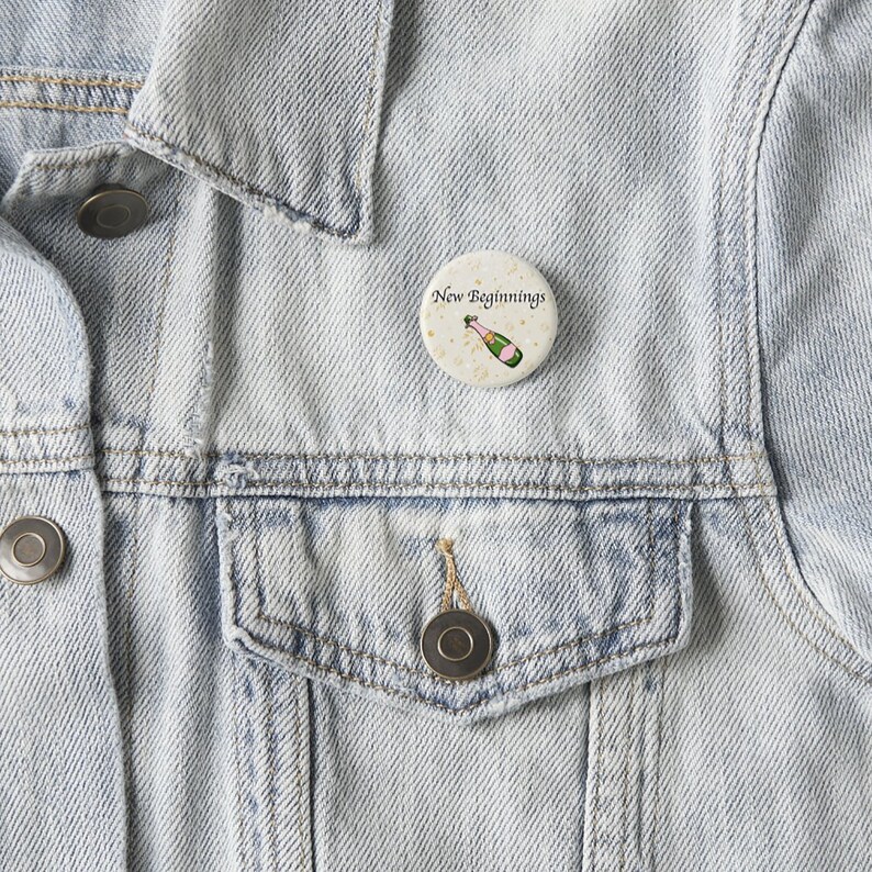 Champagne Anniversary Celebration Badge Pin- Eco Friendly Novelty Gift ...
