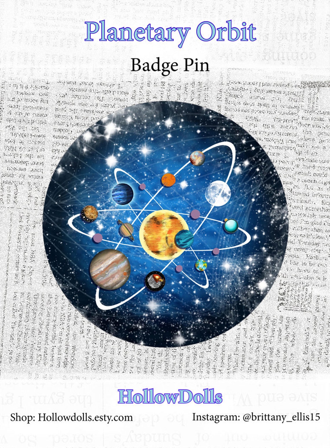 Planet Orbit Epoxy Pin Eco Friendly Novelty nasa Gift for Him Orbit ...