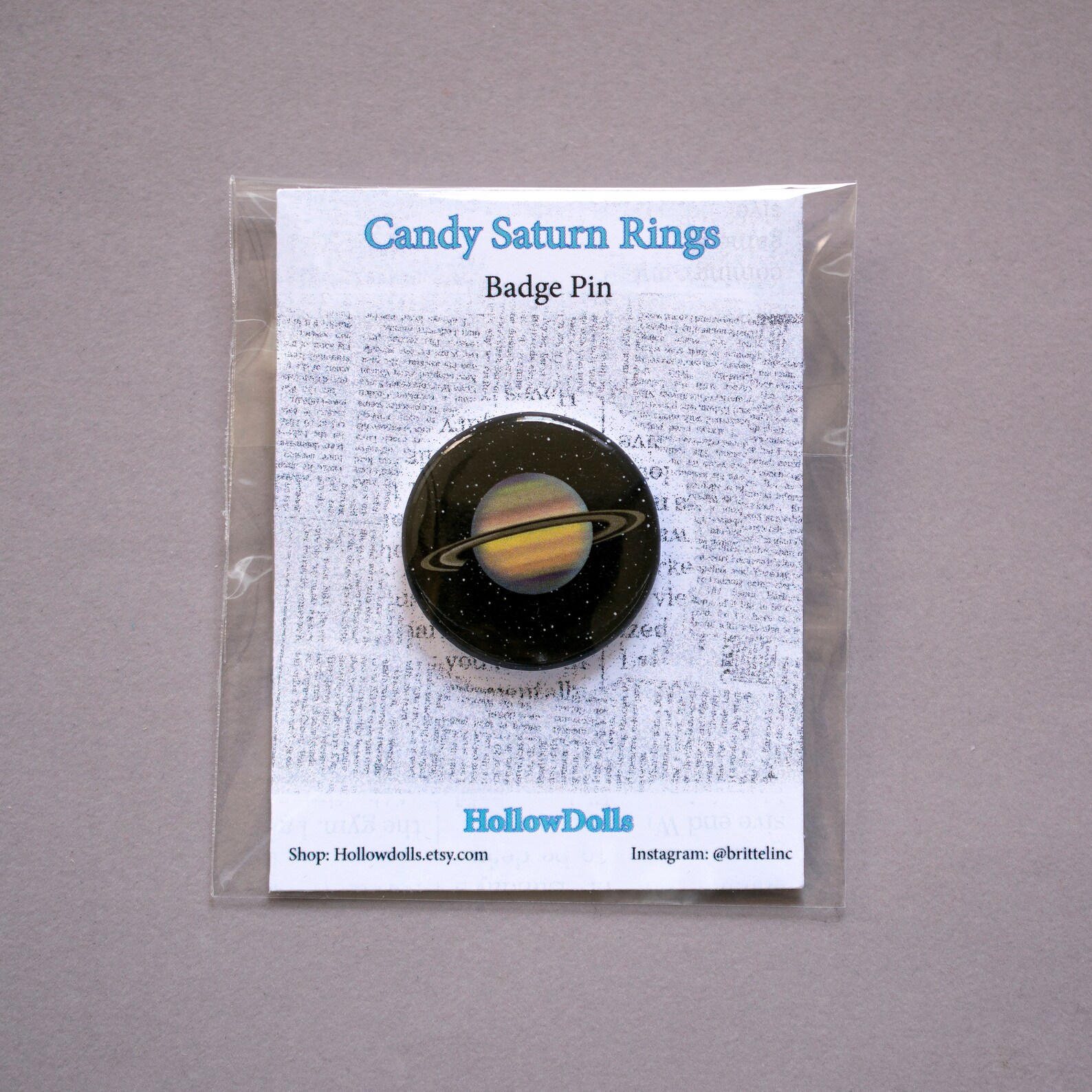 Saturn Badge Pin - Limited Edition-eco Friendly Novelty- Nasa Gift for ...