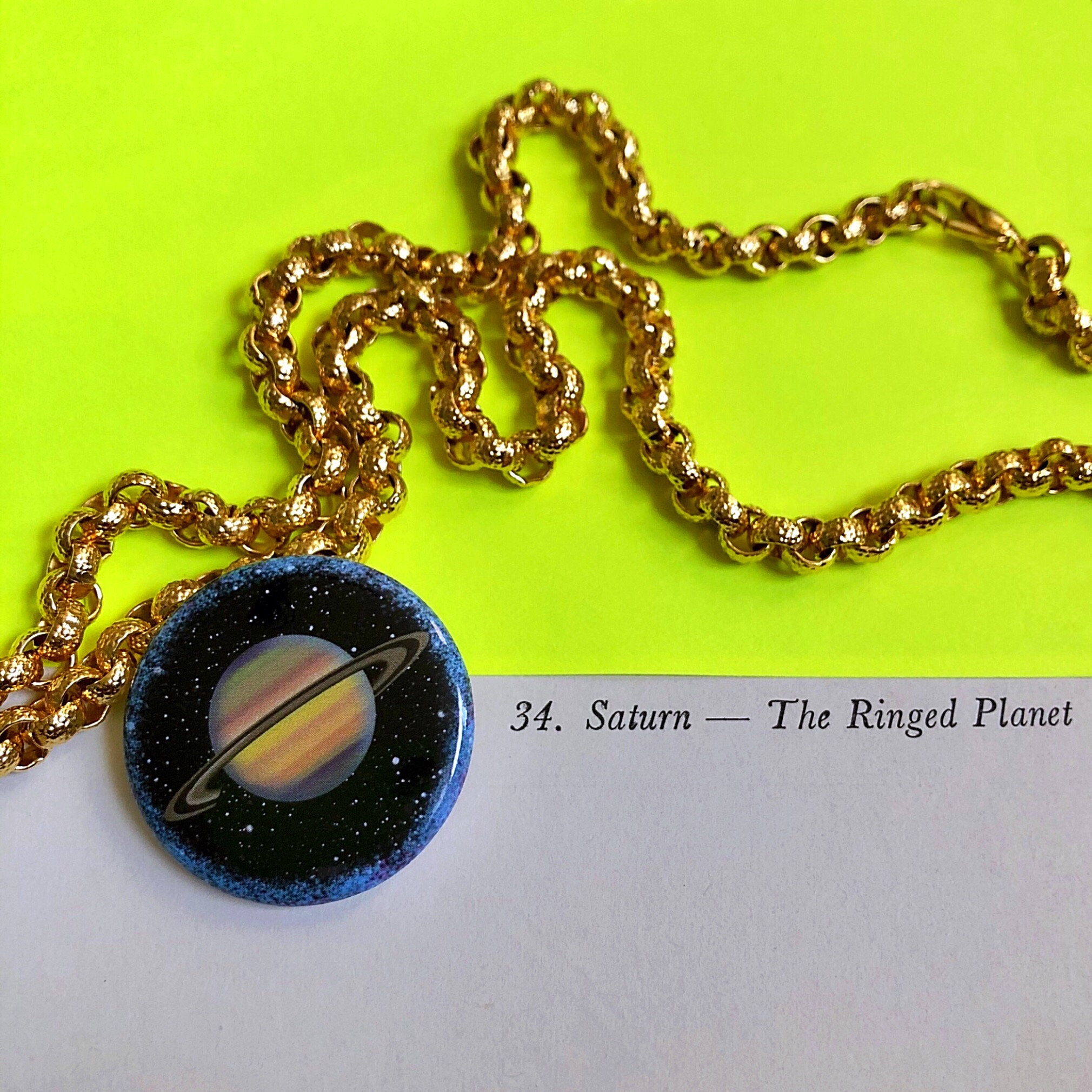 Blue Saturn Badge Pin - Eco Friendly Novelty-nasa Gift for Him-space ...