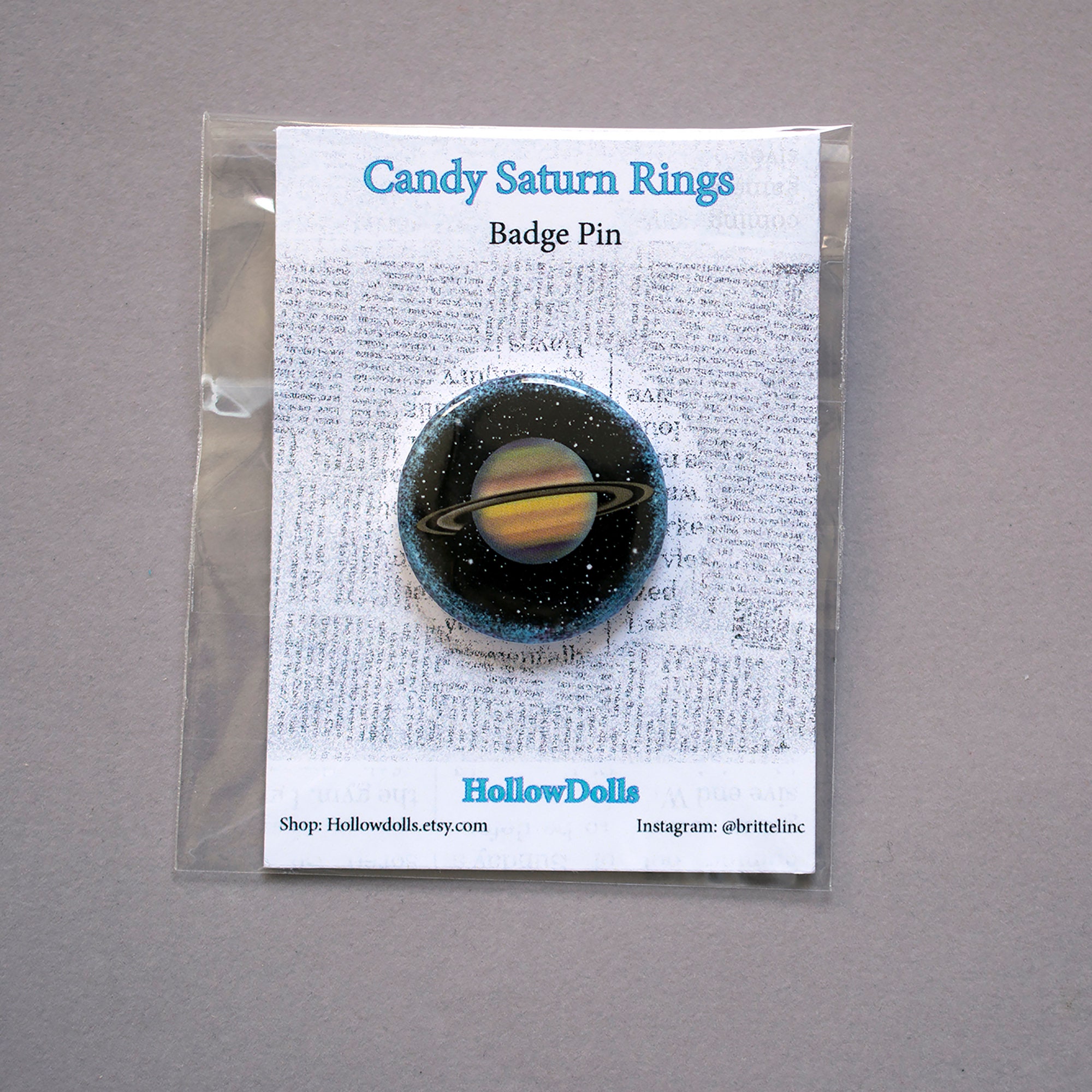 Blue Saturn Badge Pin - Eco Friendly Novelty-nasa Gift for Him-space ...