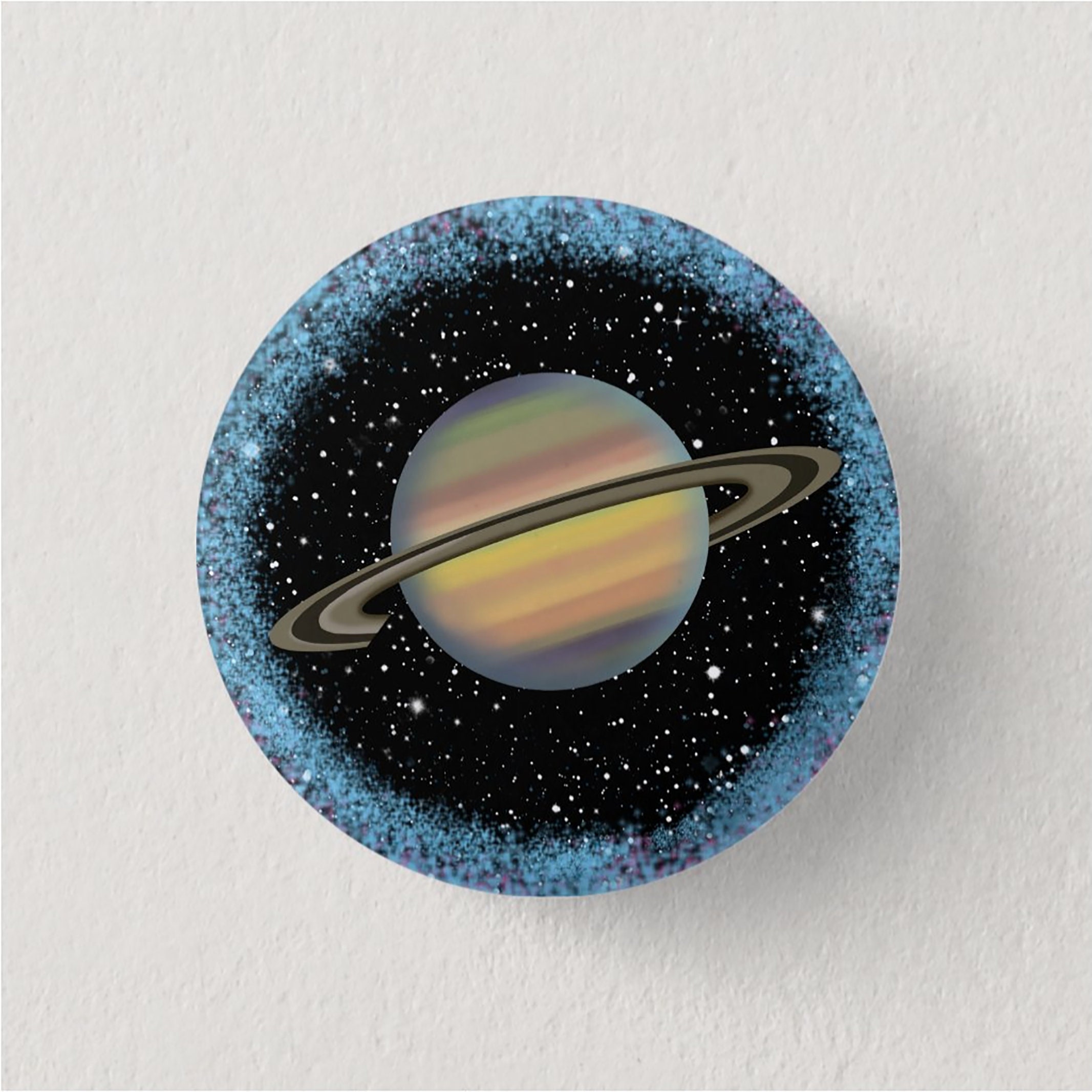 Blue Saturn Badge Pin - Eco Friendly Novelty-nasa Gift for Him-space ...