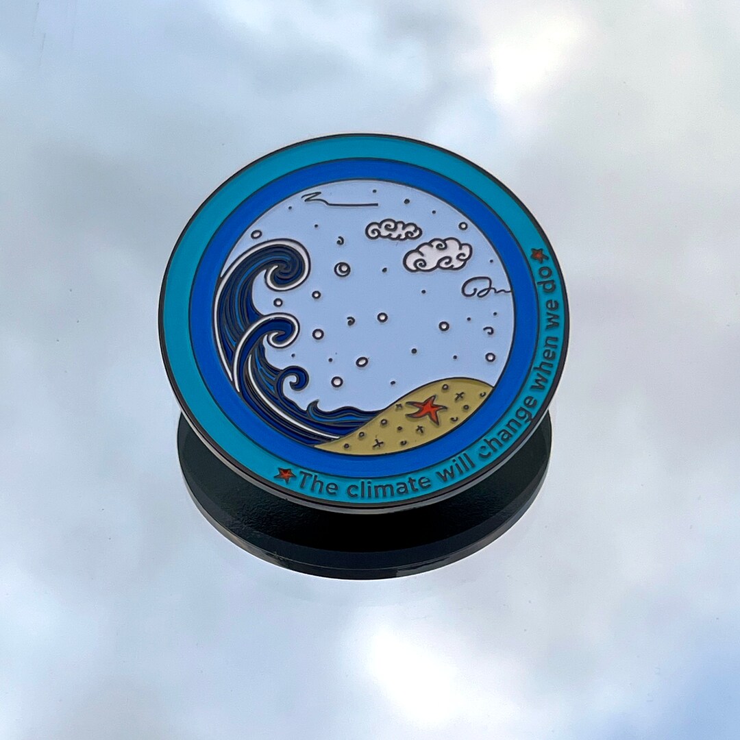 The Great Wave Climate Change Hard Enamel Pin - Etsy