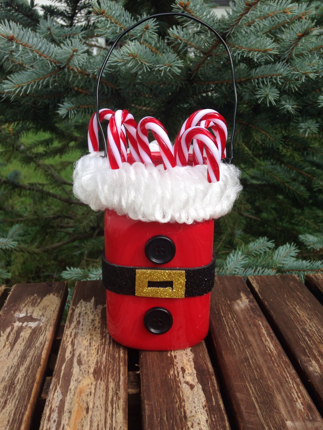 Santa Mason Jar / Holiday Party Favor / Santa Candy Jar - Etsy