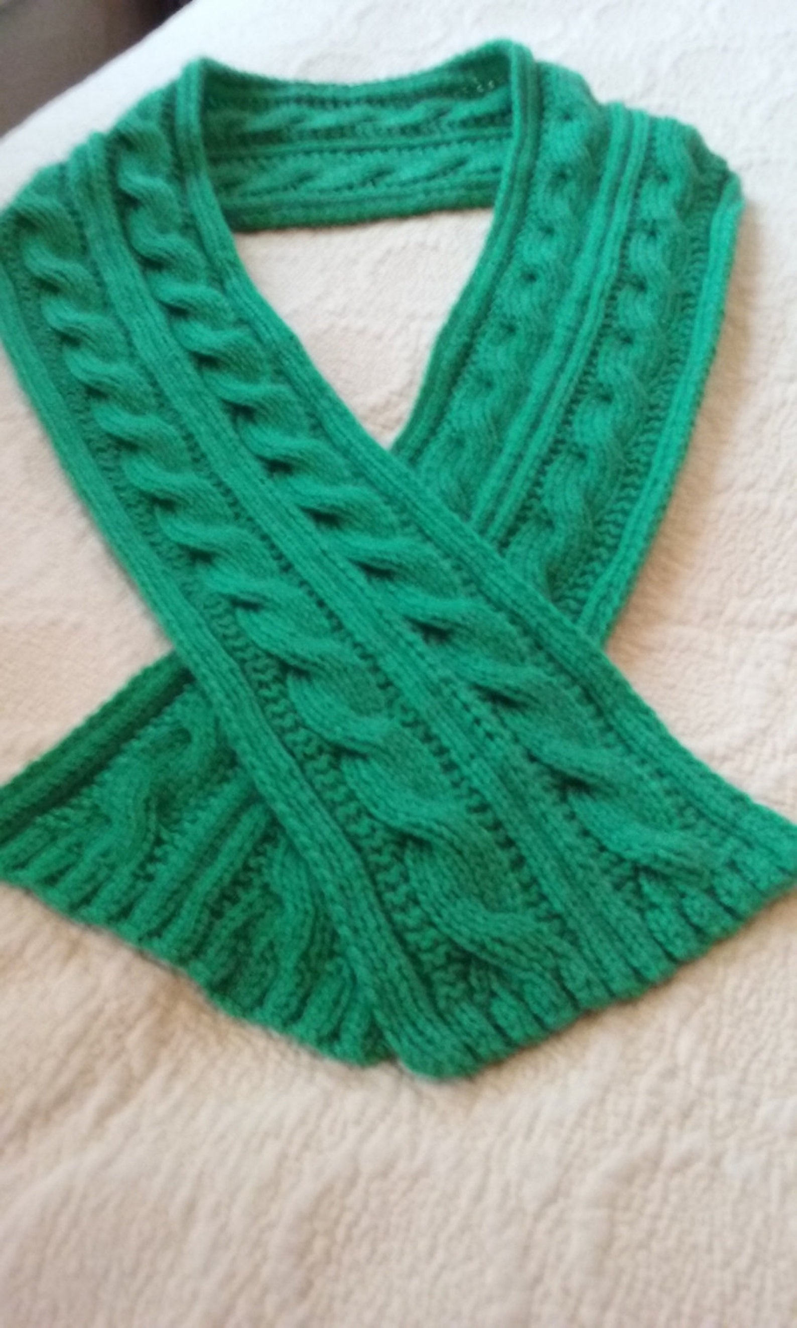 Knitting PATTERN ONLY - Irish Double Cable Scarf, Reversible Cables ...