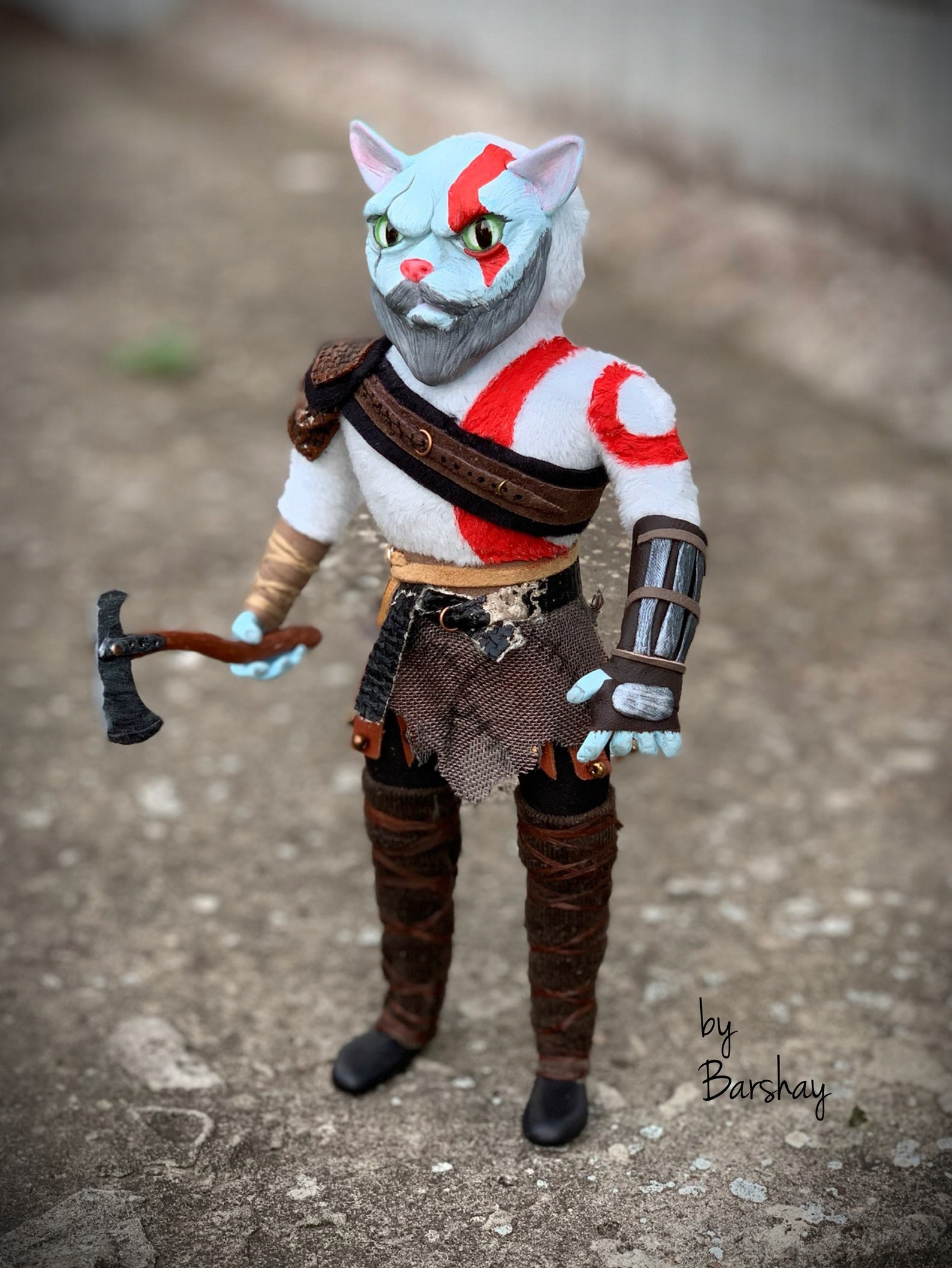 Kratos Cat doll from the God of War. Ghost of Sparta cat | Etsy