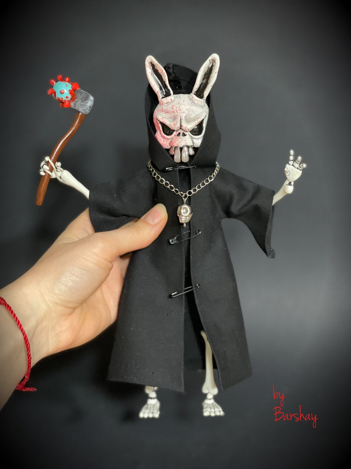 Creepy Easter Rabbit the Virus killer doll. Black death toy | Etsy