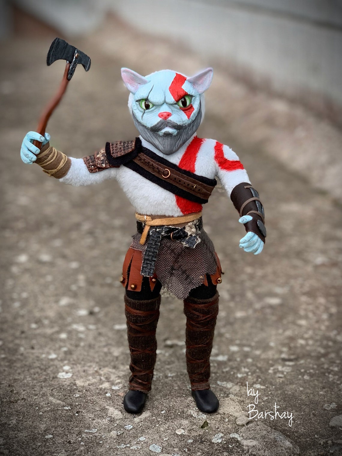 Kratos Cat doll from the God of War. Ghost of Sparta cat | Etsy