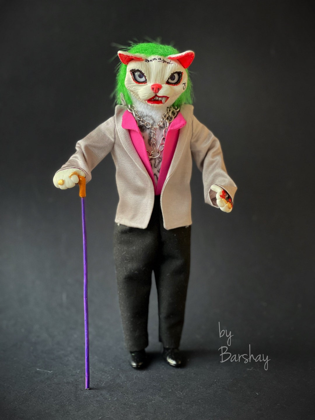 Joke Cat Doll. Jocat Doll. Creepy Clown Cat. Cat Doll. Stuffed Comics ...