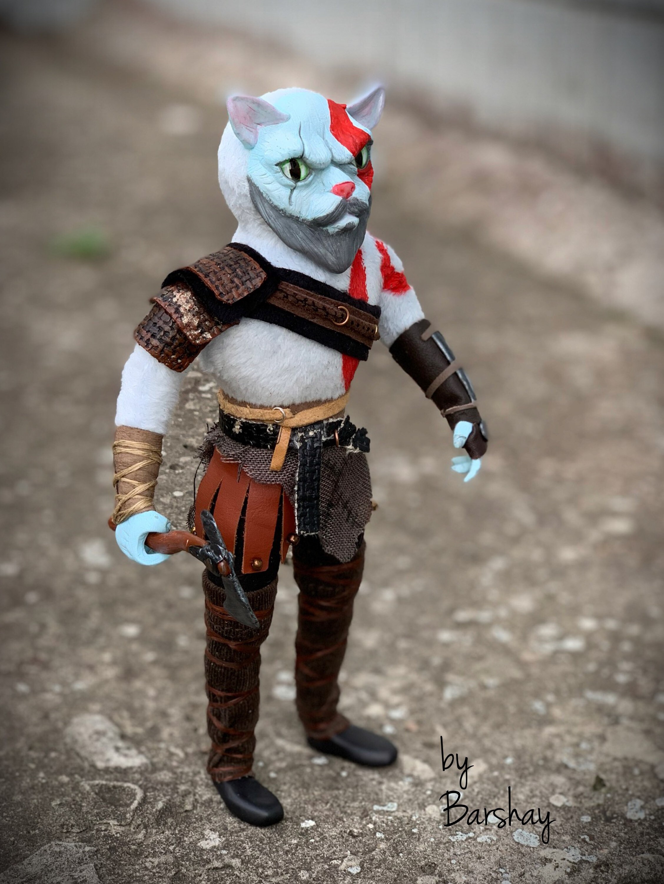 Kratos Cat doll from the God of War. Ghost of Sparta cat | Etsy