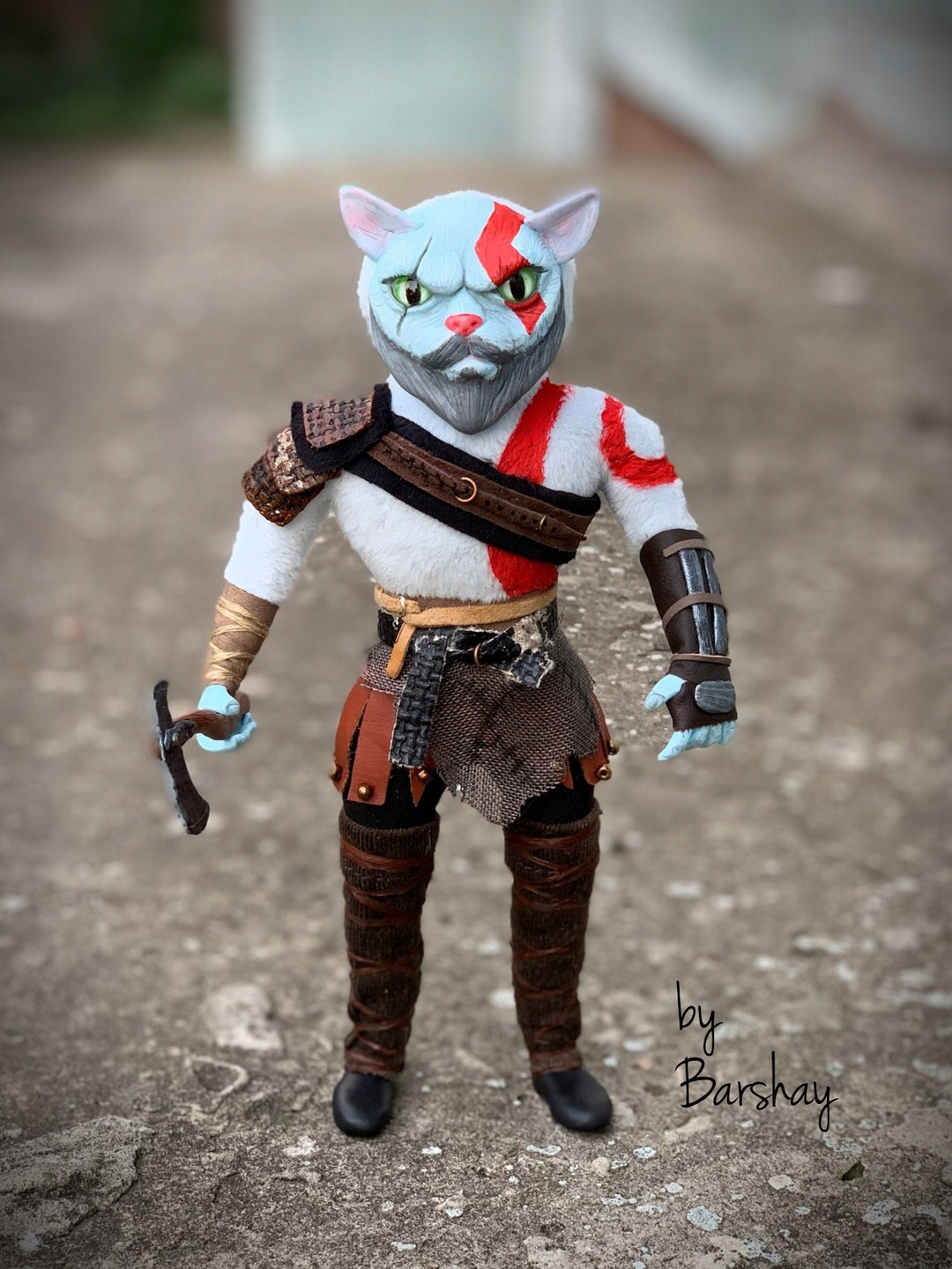 Warrior Cat Doll. Kratos the God of War. Ghost of Sparta Cat Monster ...