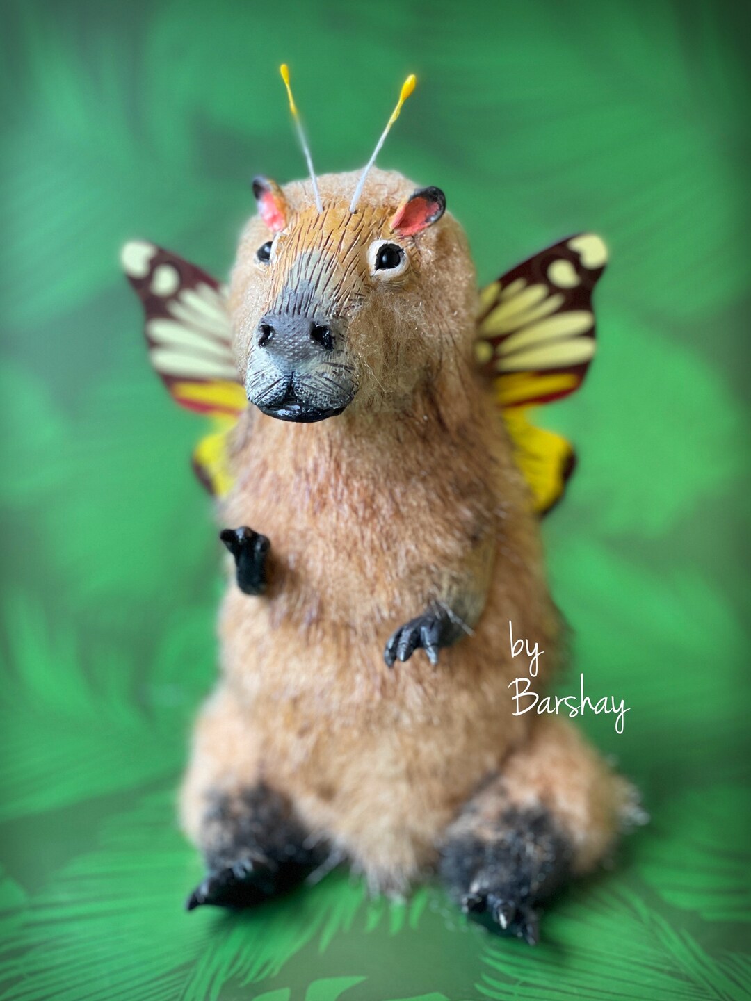 Capybarafly Doll. Capybara Butterfly Doll. Capybara Puppet. Cute Plush ...