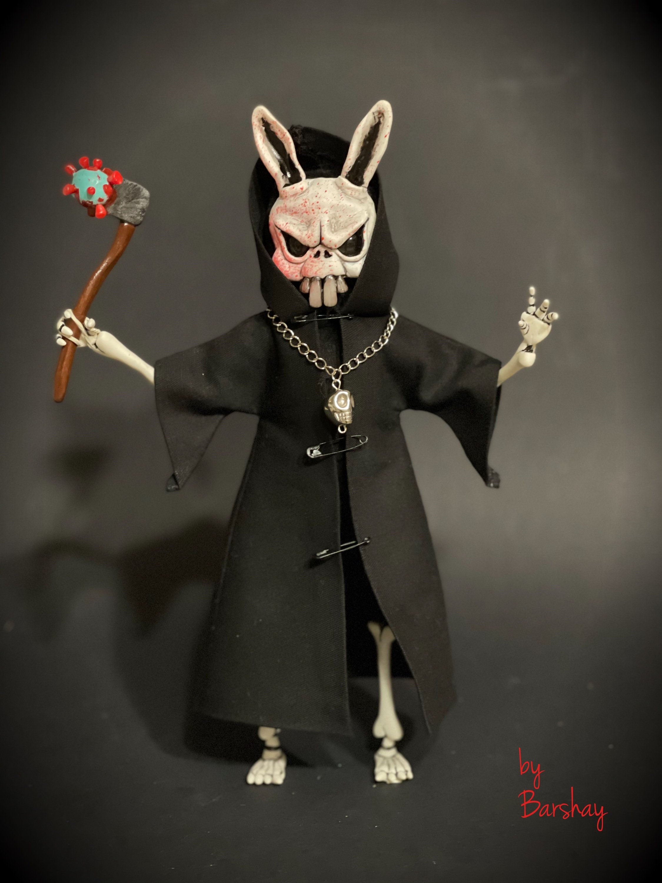 Creepy Easter Rabbit the Virus killer doll. Black death toy | Etsy