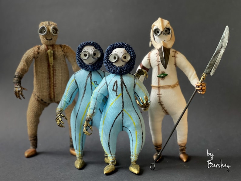 Three or Four Dolls Twins. Cute Creature. Stitchpunk Nine - Etsy