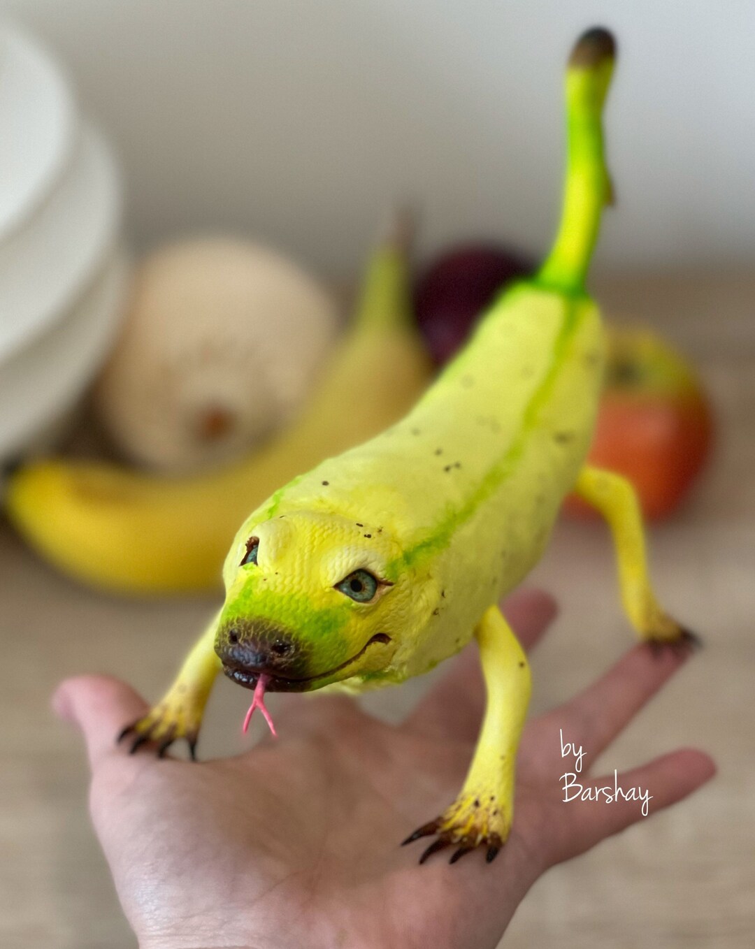 Banana Lizard Doll. Yellow Banana Plush Toy. Monitor Lizard - Etsy