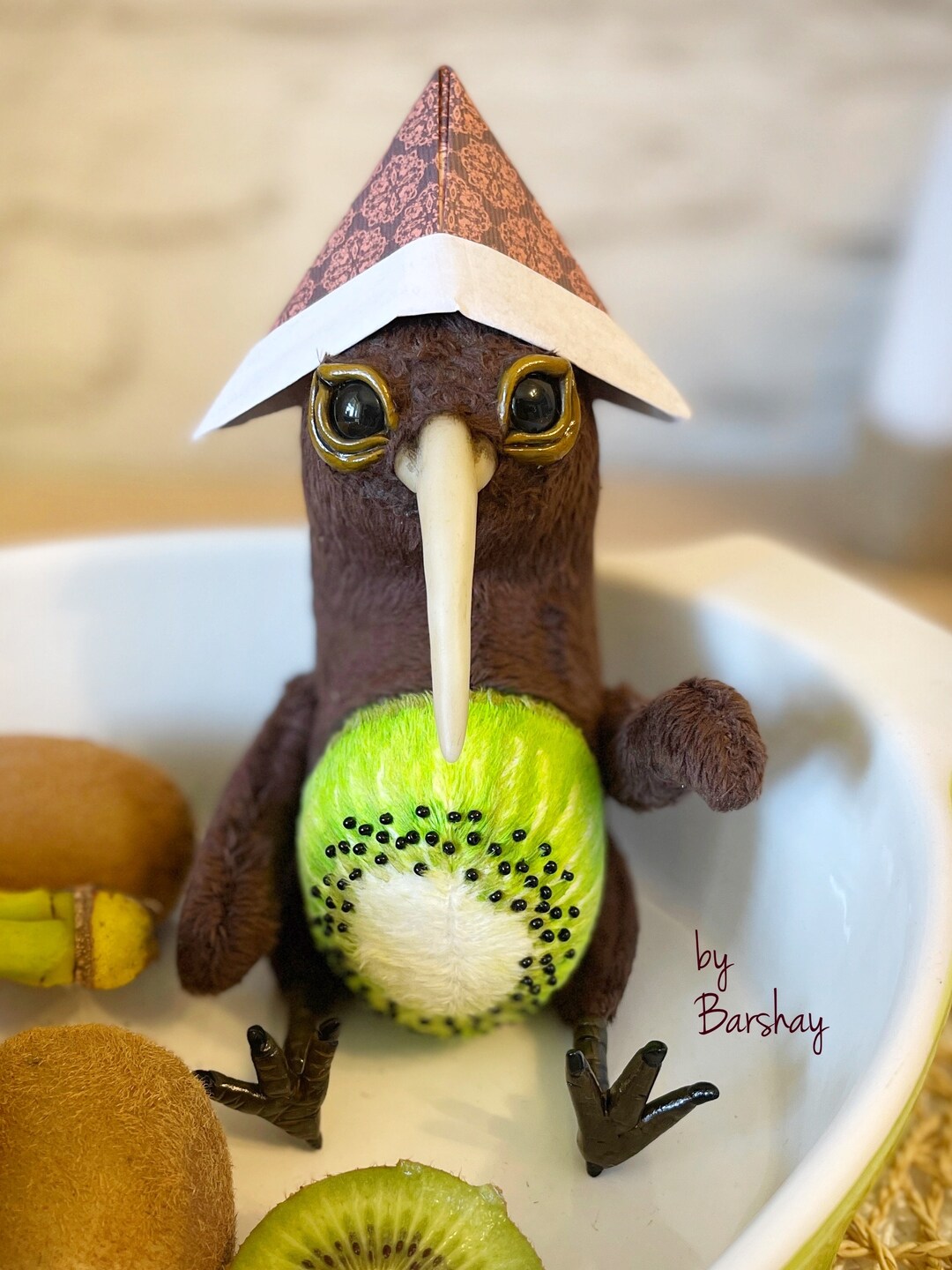 Kiwi Doll. Kiwi Bird Puppet. Plush Bird Figurine. Brown Kiwi Doll ...