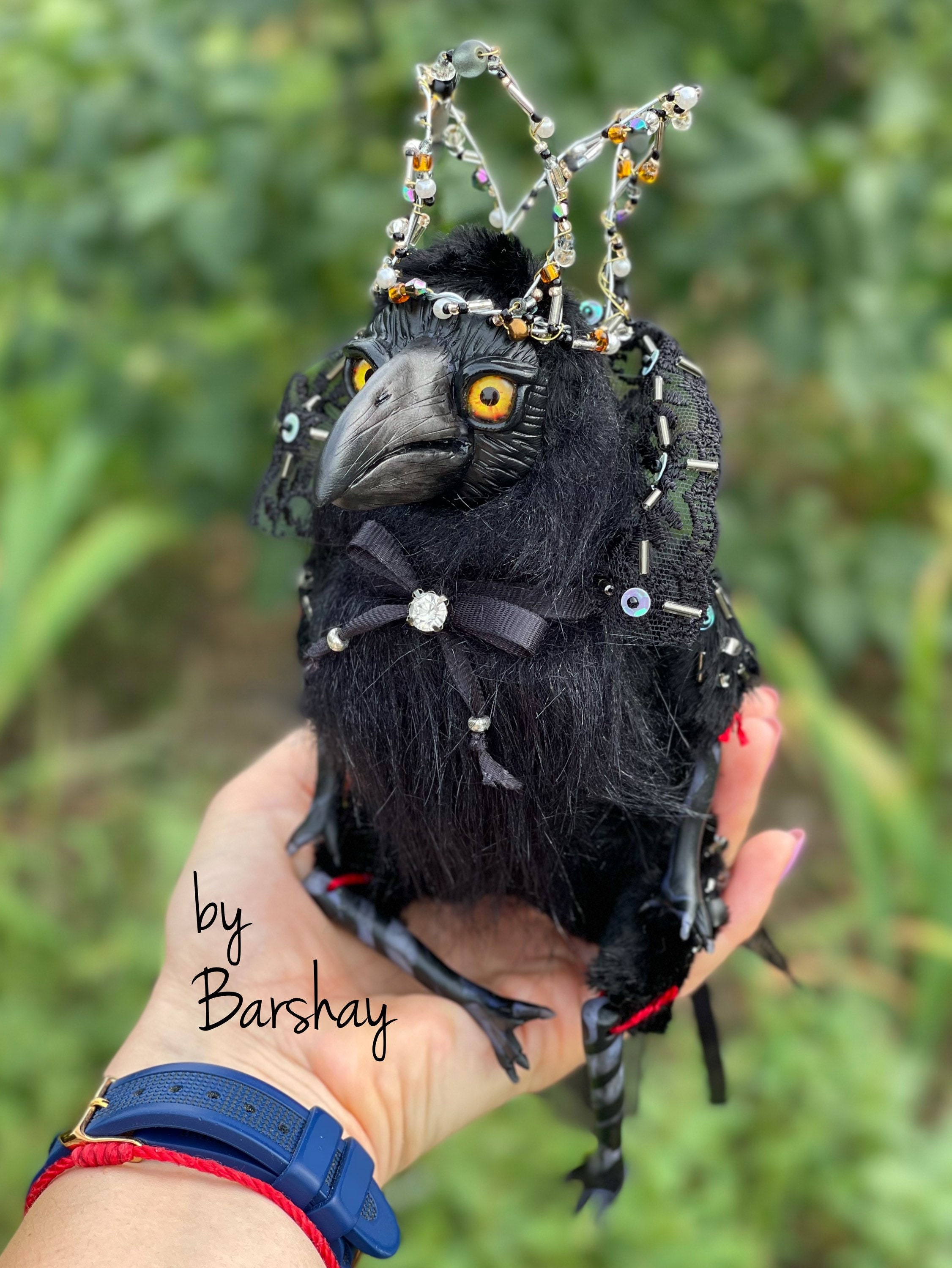 Crowned Crow Doll. Black King Raven Toy Figurine. Royal Raven - Etsy